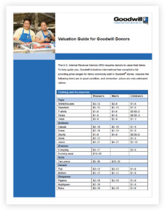 Tax Valuation Guide - Goodwill of North Central West Virginia